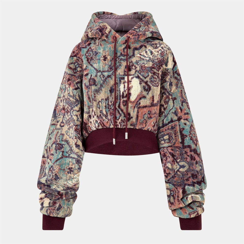 Off White Cropped Hooded Relaxed Fit Sweatshirt – Lovell Sports