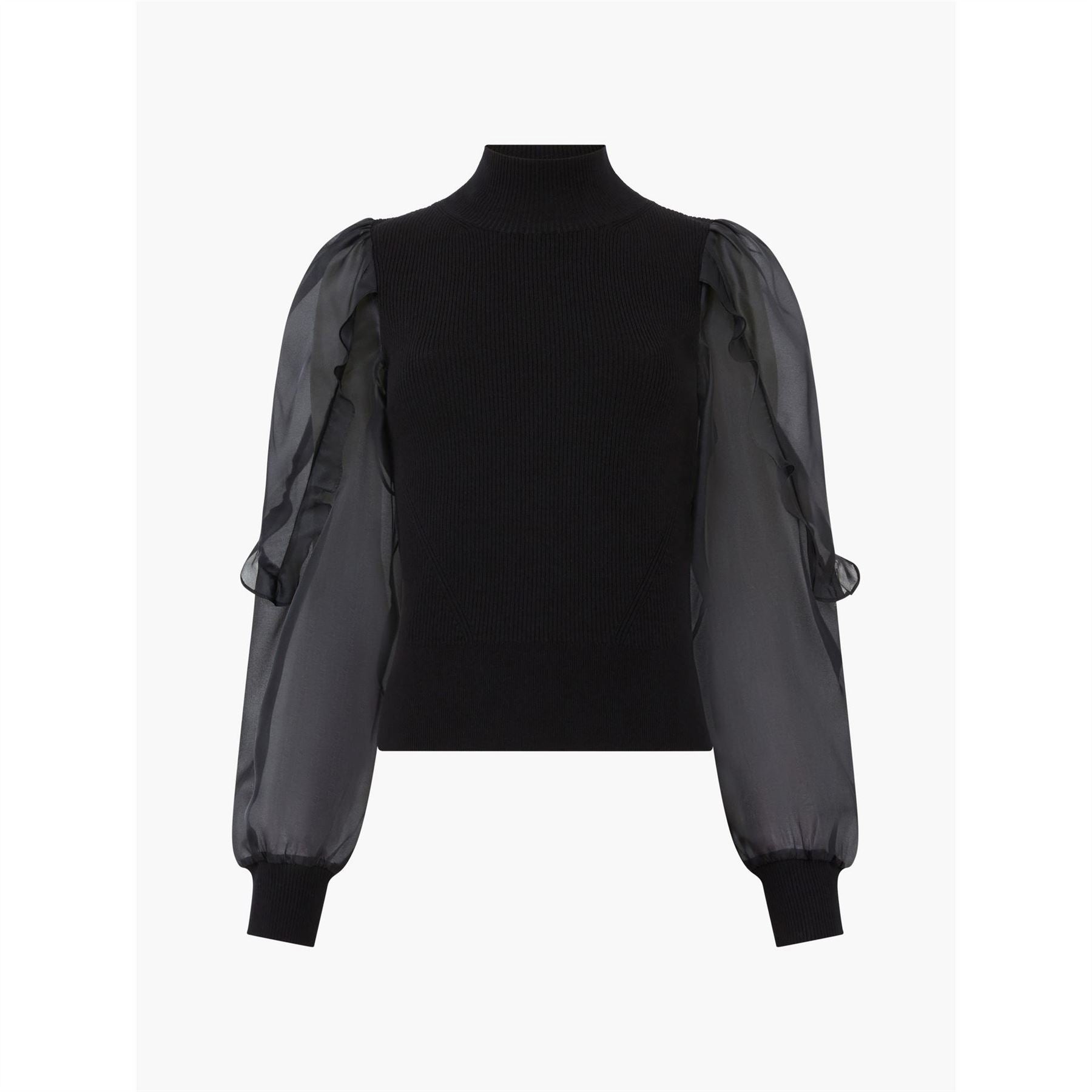 French Connection Krista Organza Puff Sleeve Crew Neck Jumper – Lovell ...