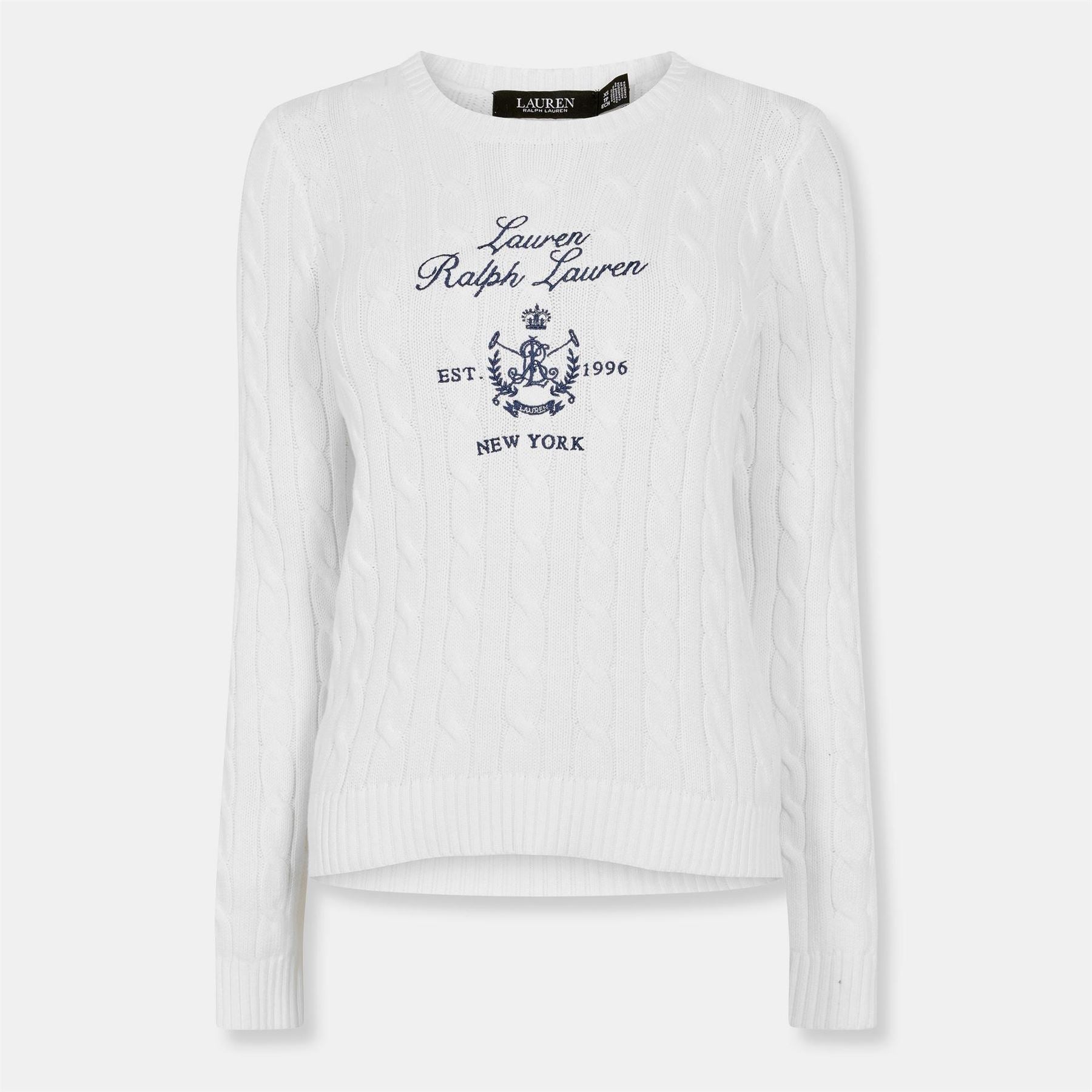 Lauren by Ralph Lauren Rinett Real Leather Knitted Crew Neck Jumper ...