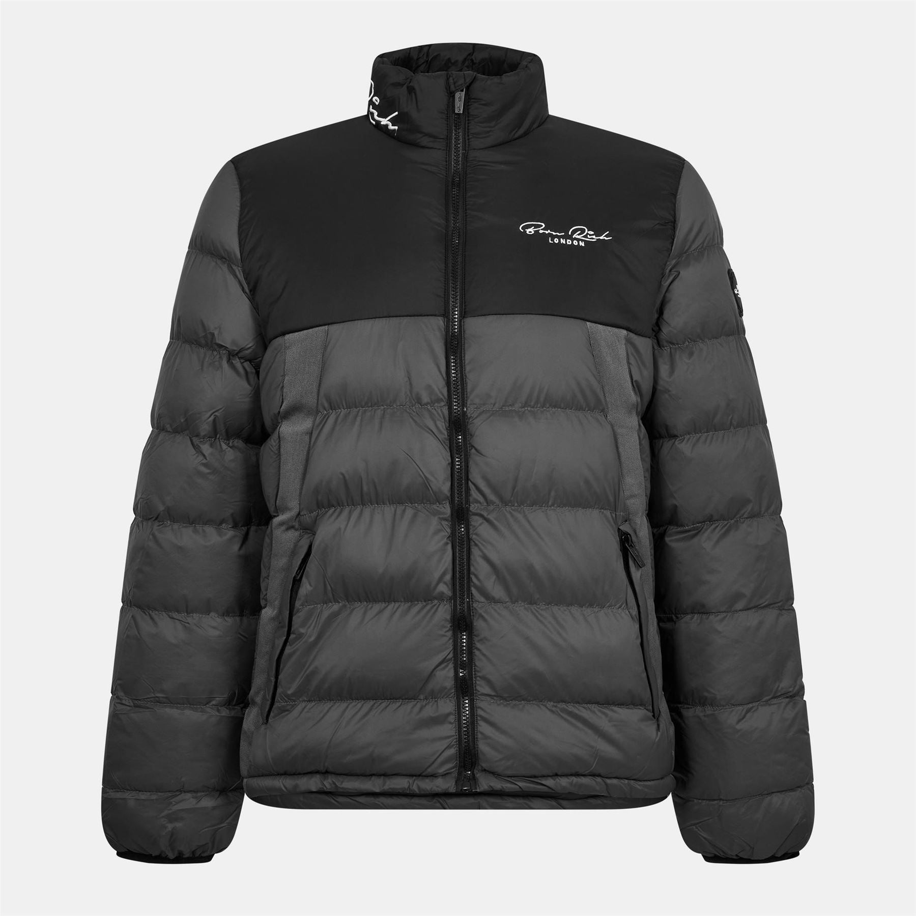 Born Rich Lydn Solid Patterned Puffer Jacket with Zipped Pocket ...