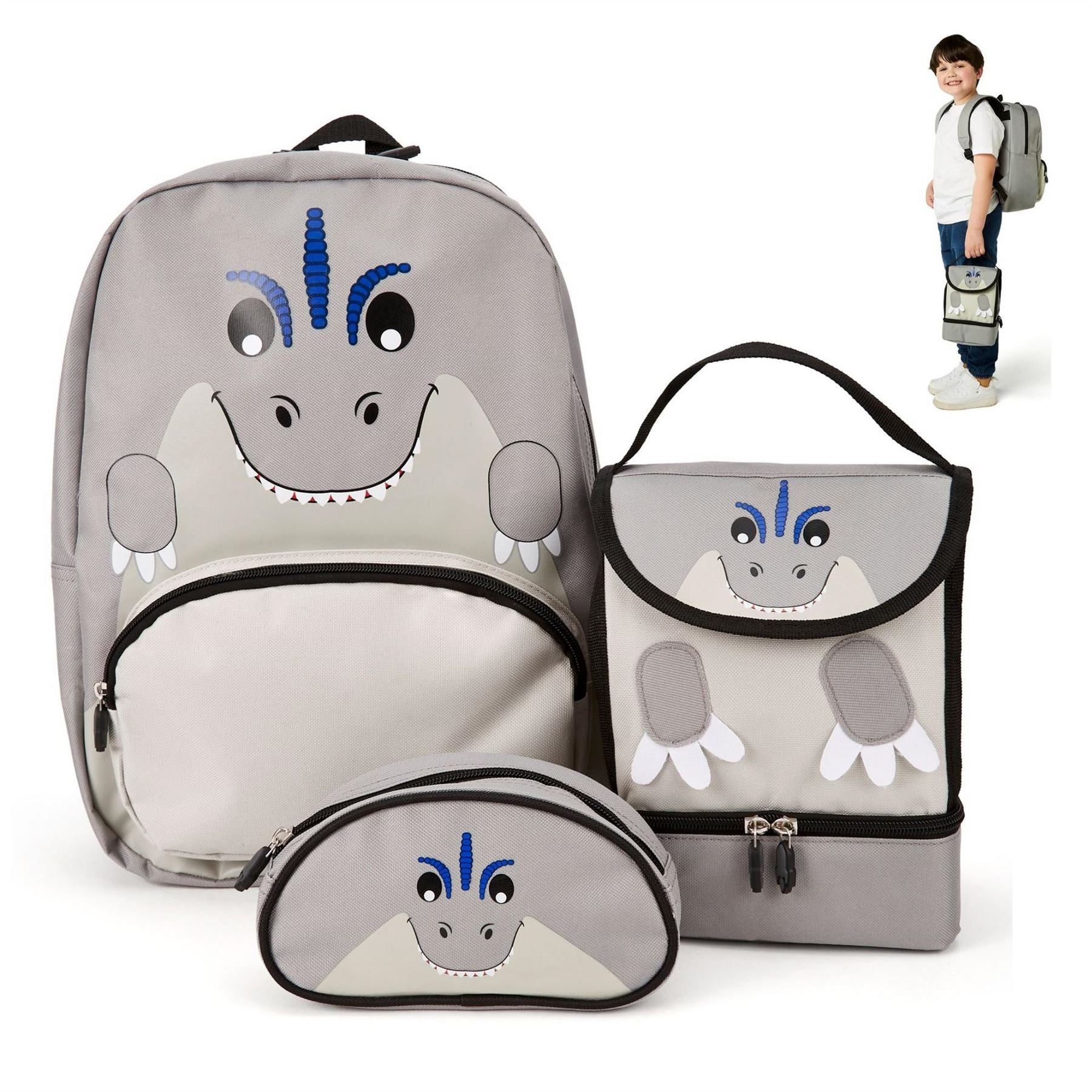 Zappi Co Baby Animal Backpack Set T Rex (backpack Lunch Box Pencil Cas ...