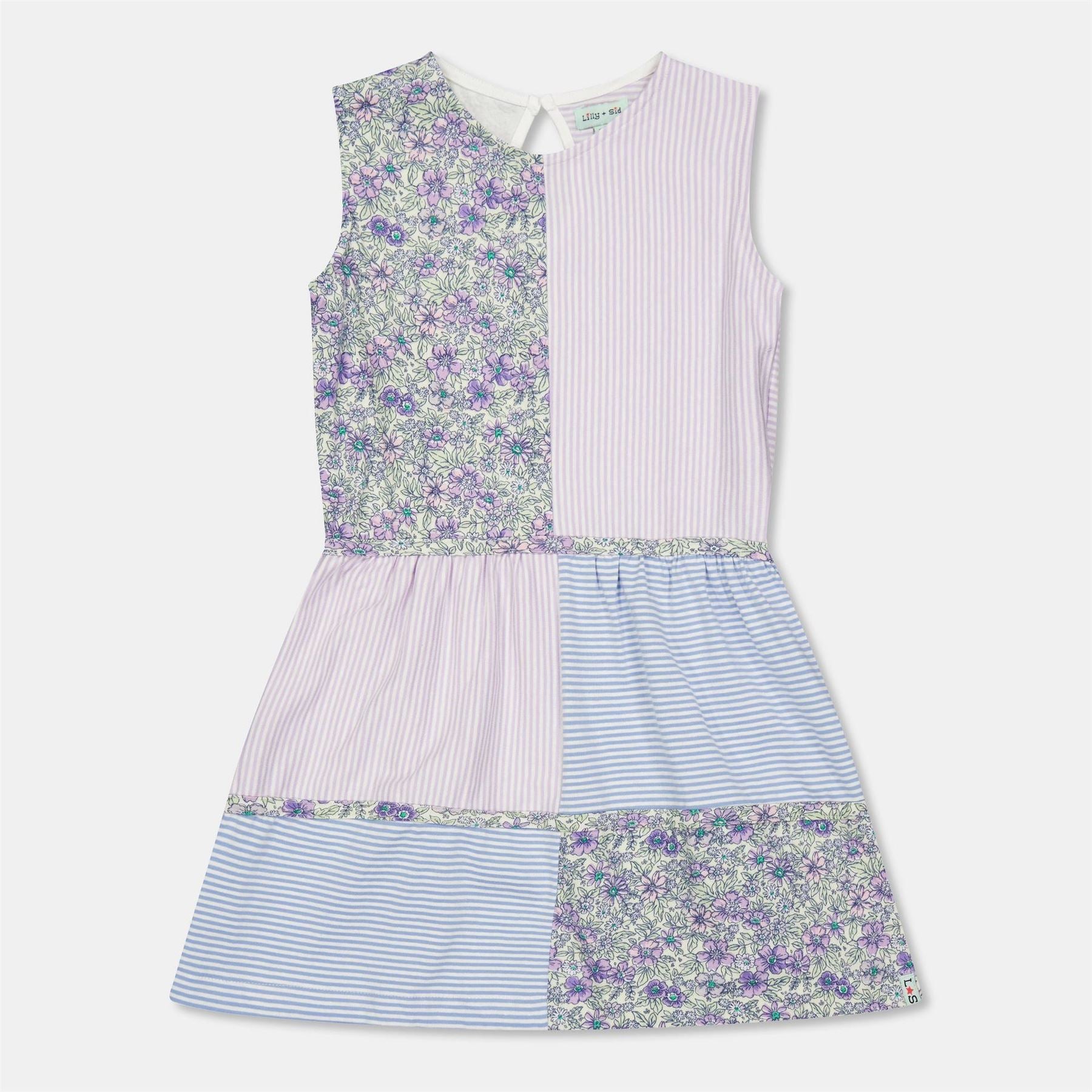 Lilly and Sid Patchwork Keyhole Neck Knee Length A-Line Dress – Lovell ...