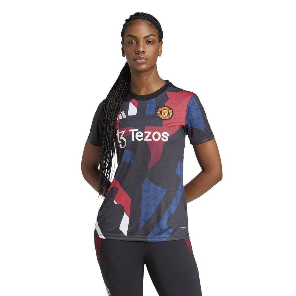 adidas Womens Manchester United Prematch Shirt 2024 2025 – Lovell Sports