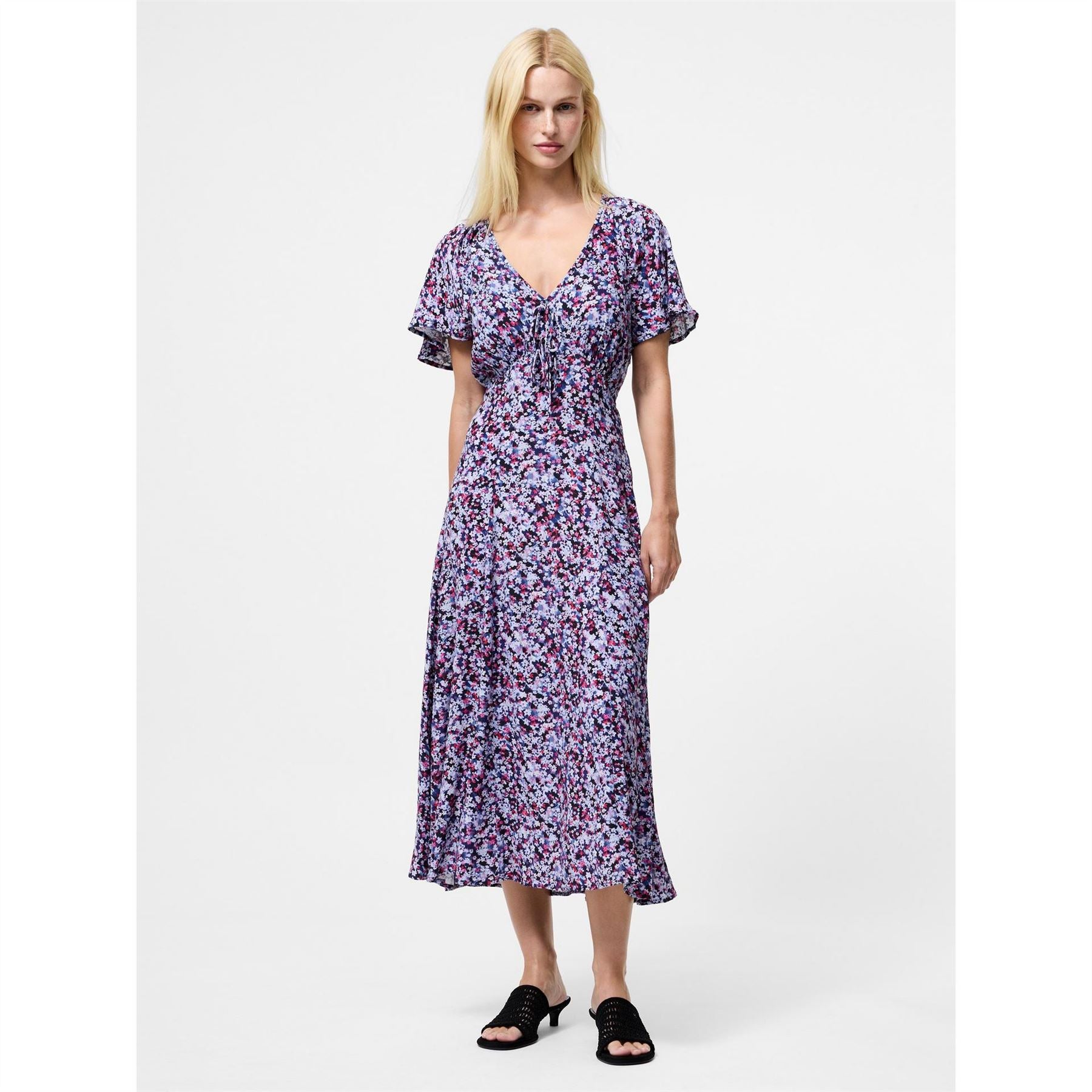 French Connection Lizzy V-Neck Midi Fit and Flare Dress – Lovell Sports