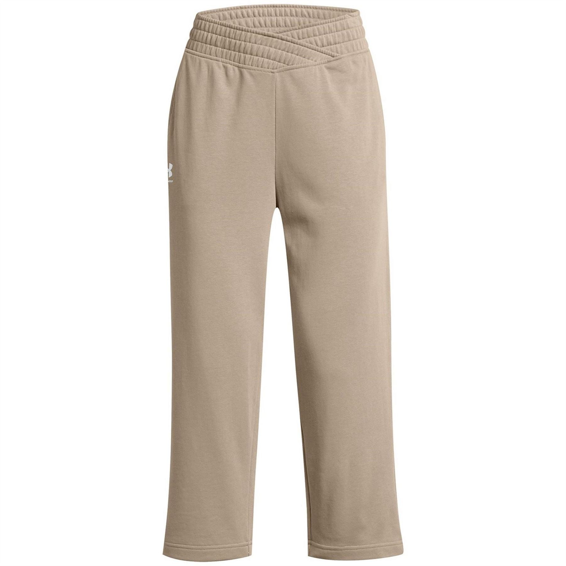 Under Armour Rival Terry Cropped Wide Leg Open Hem Jersey Jogger ...