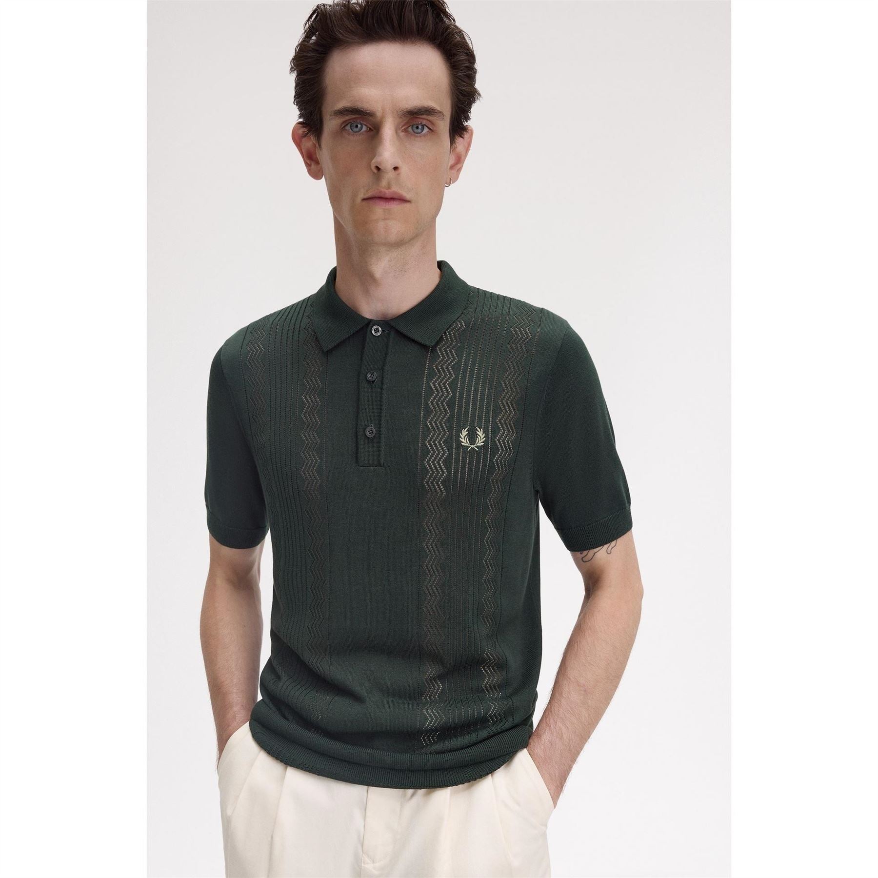 Fred Perry Pointelle Knit Short Sleeve Polo Shirt – Lovell Sports