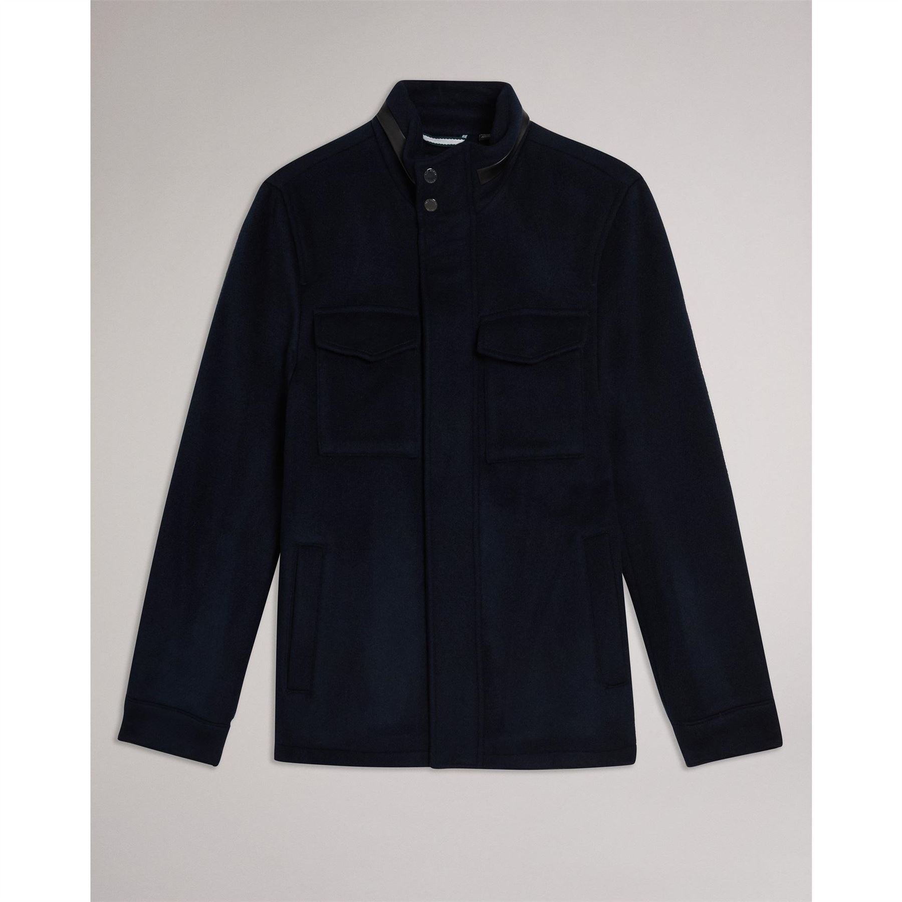 Ted Baker Solid Patterned Snap Button Flap Pocket Field Jacket – Lovell ...
