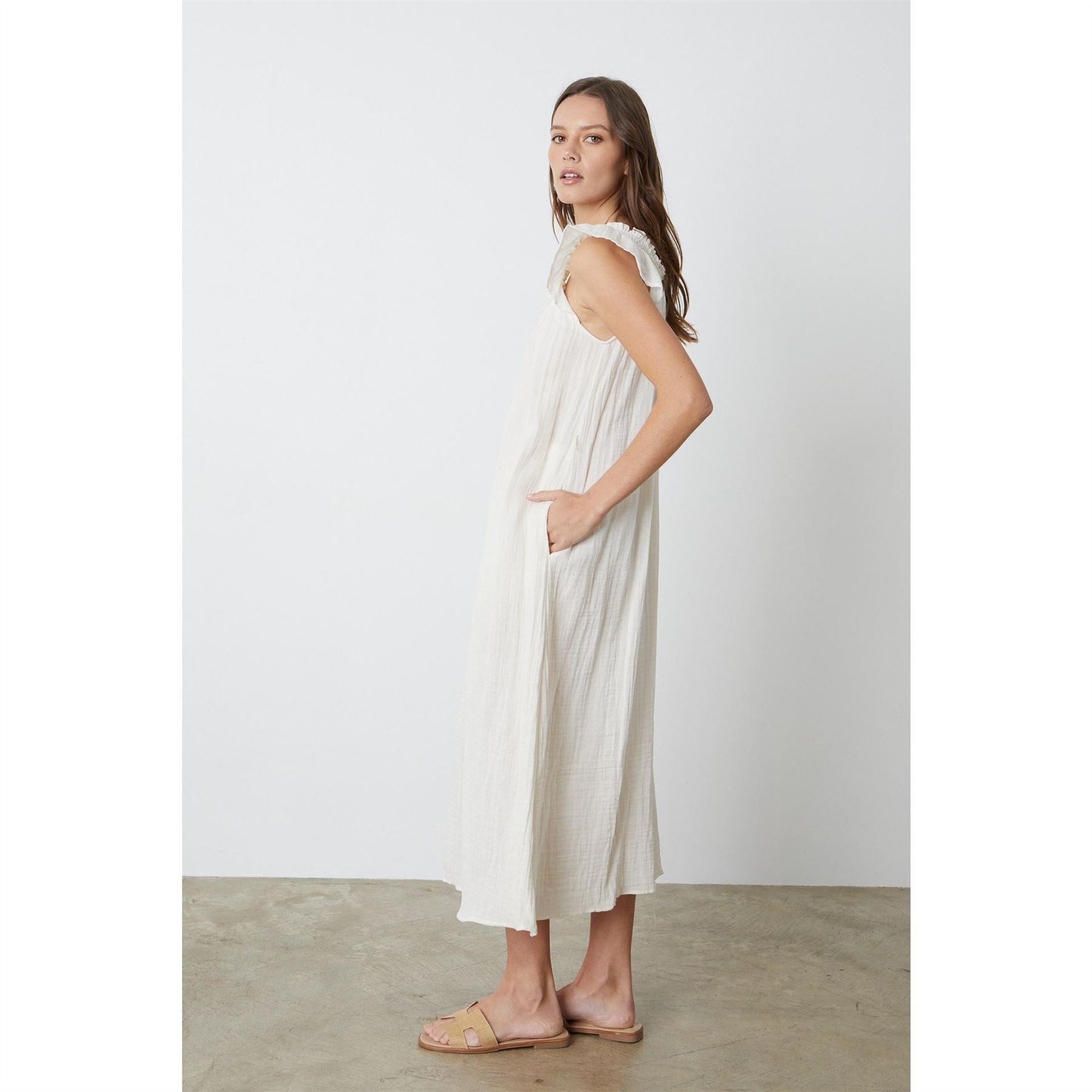 Velvet by Graham and Spencer Gauze Sleeveless Midi Shift Dress – Lovell ...