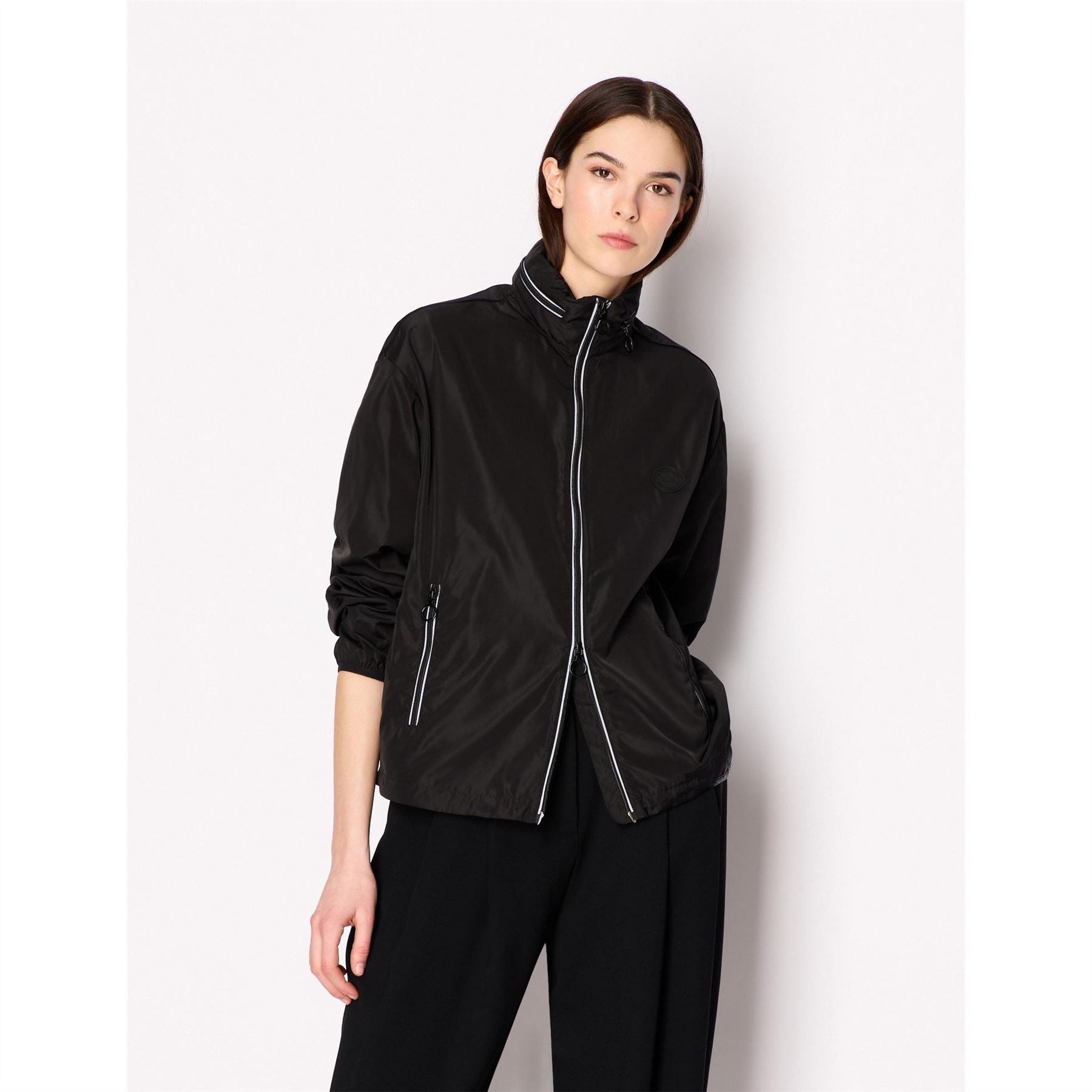 Armani Exchange High Neck Relaxed Fit Short Rain Jacket – Lovell Sports
