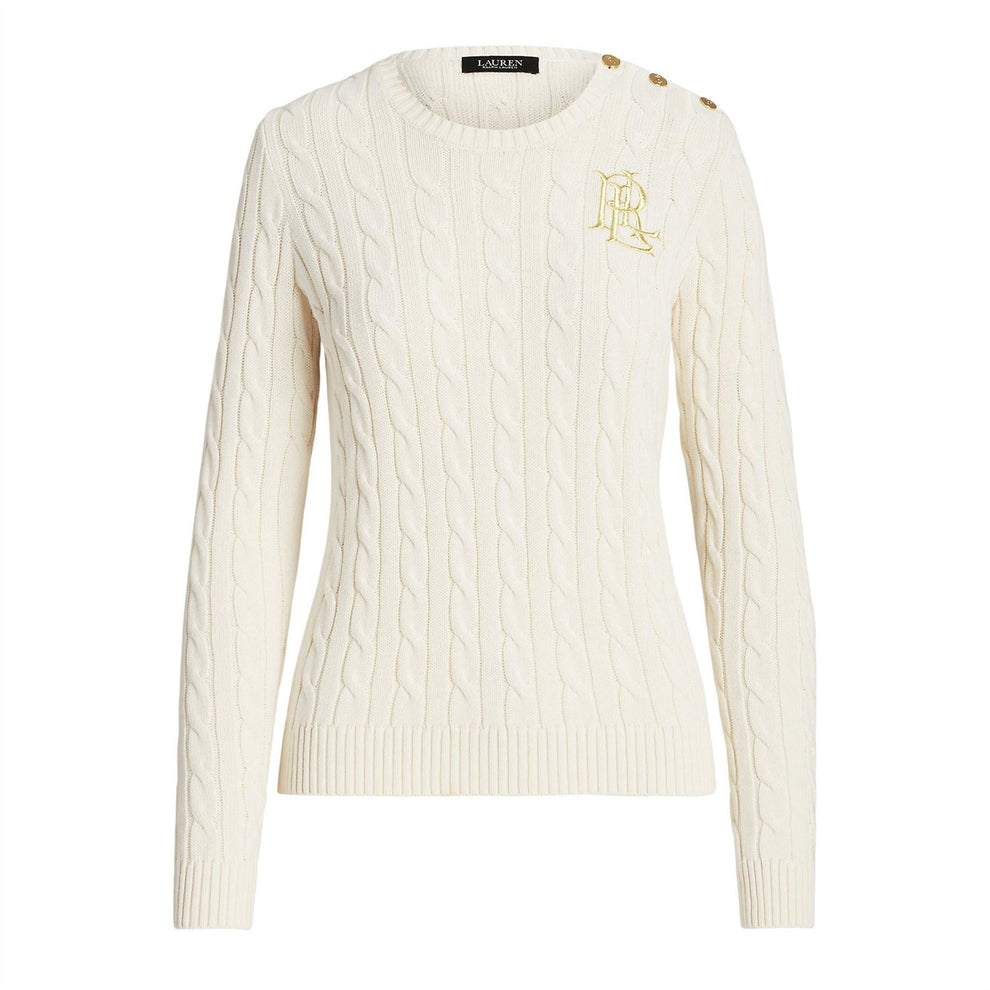 Lauren by Ralph Lauren Trim Cable Knit Jumper – Lovell Sports