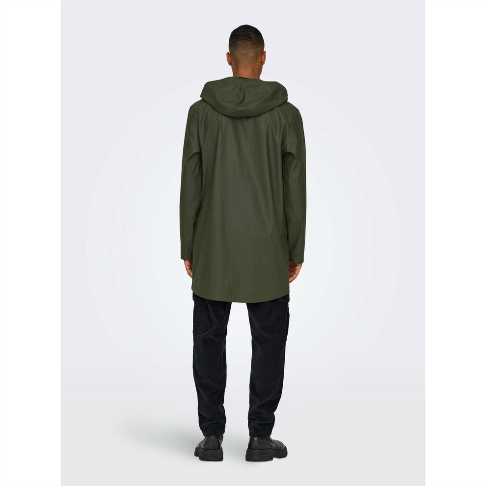Only Solid Patterned Hooded Snap Button Rain Coat – Lovell Sports