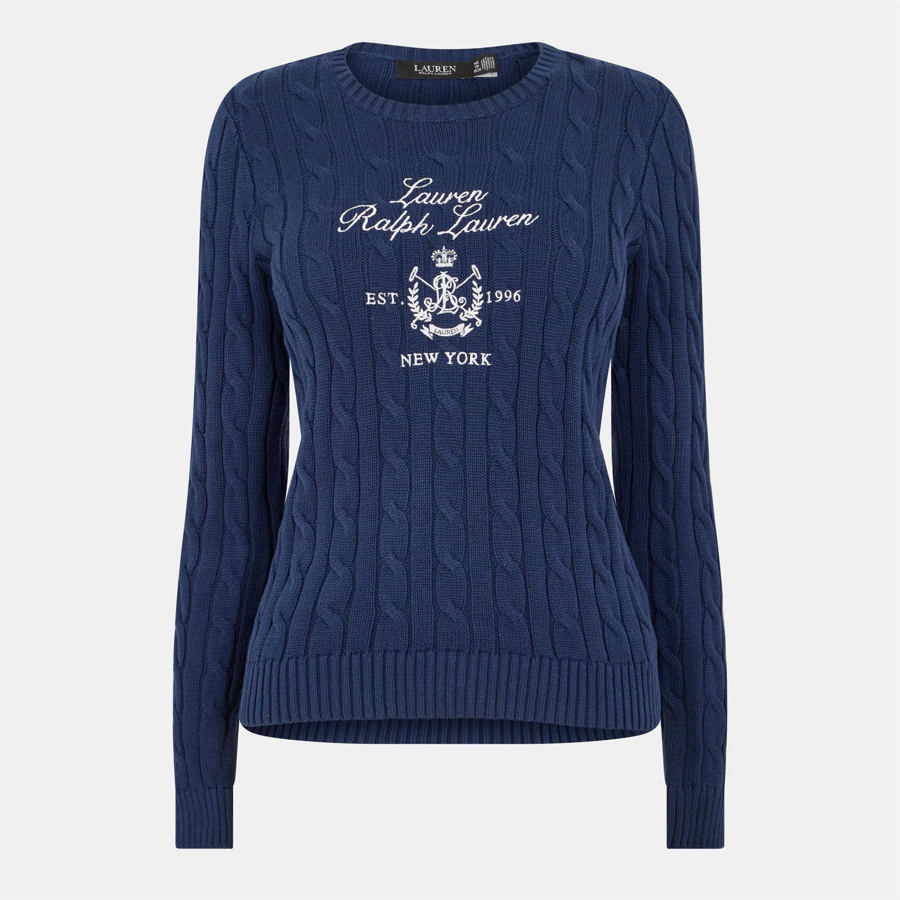 Lauren by Ralph Lauren Rinett Real Leather Knitted Crew Neck Jumper ...