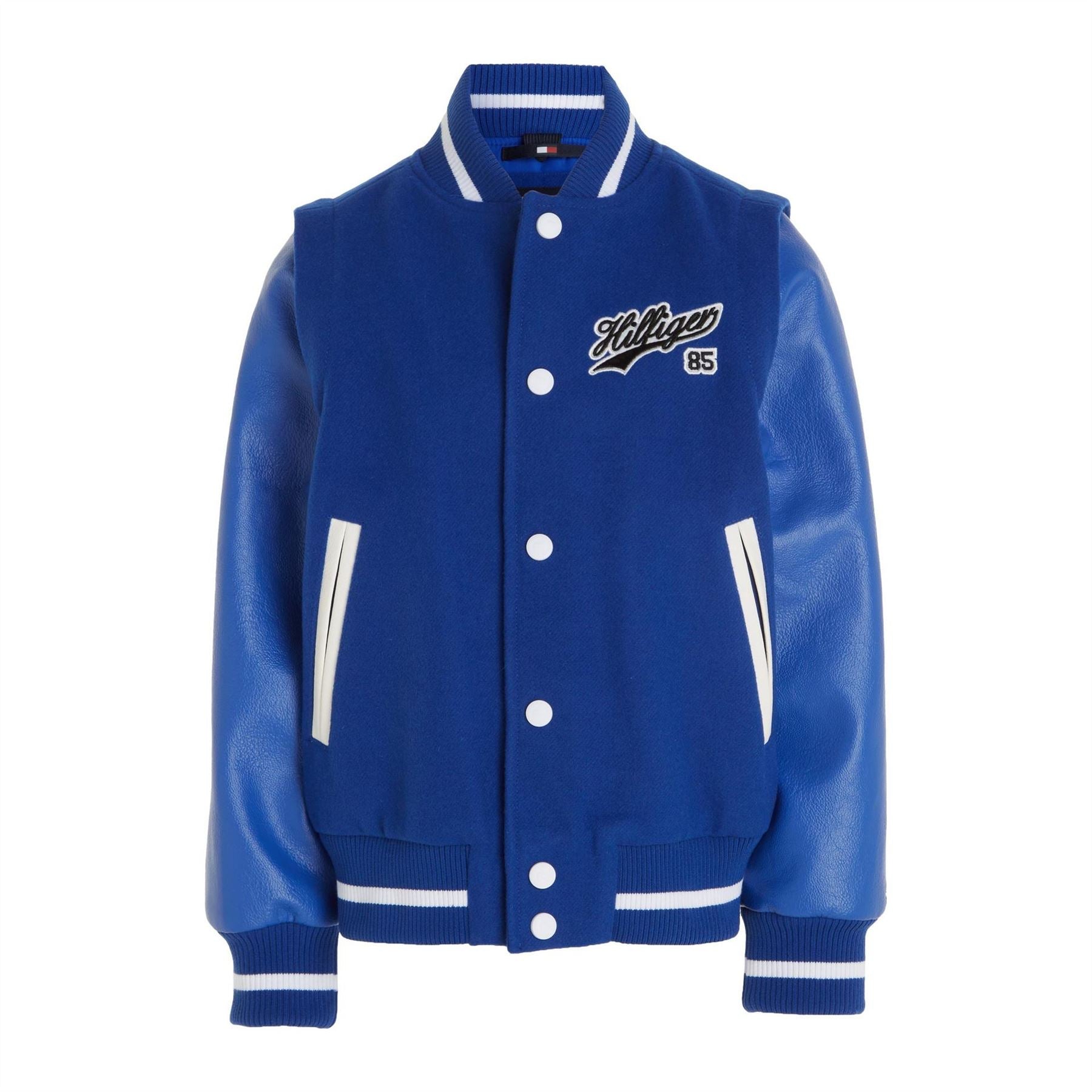 Tommy Hilfiger Zip Off Sleeves Script Back Logo Bomber Jacket Juniors ...