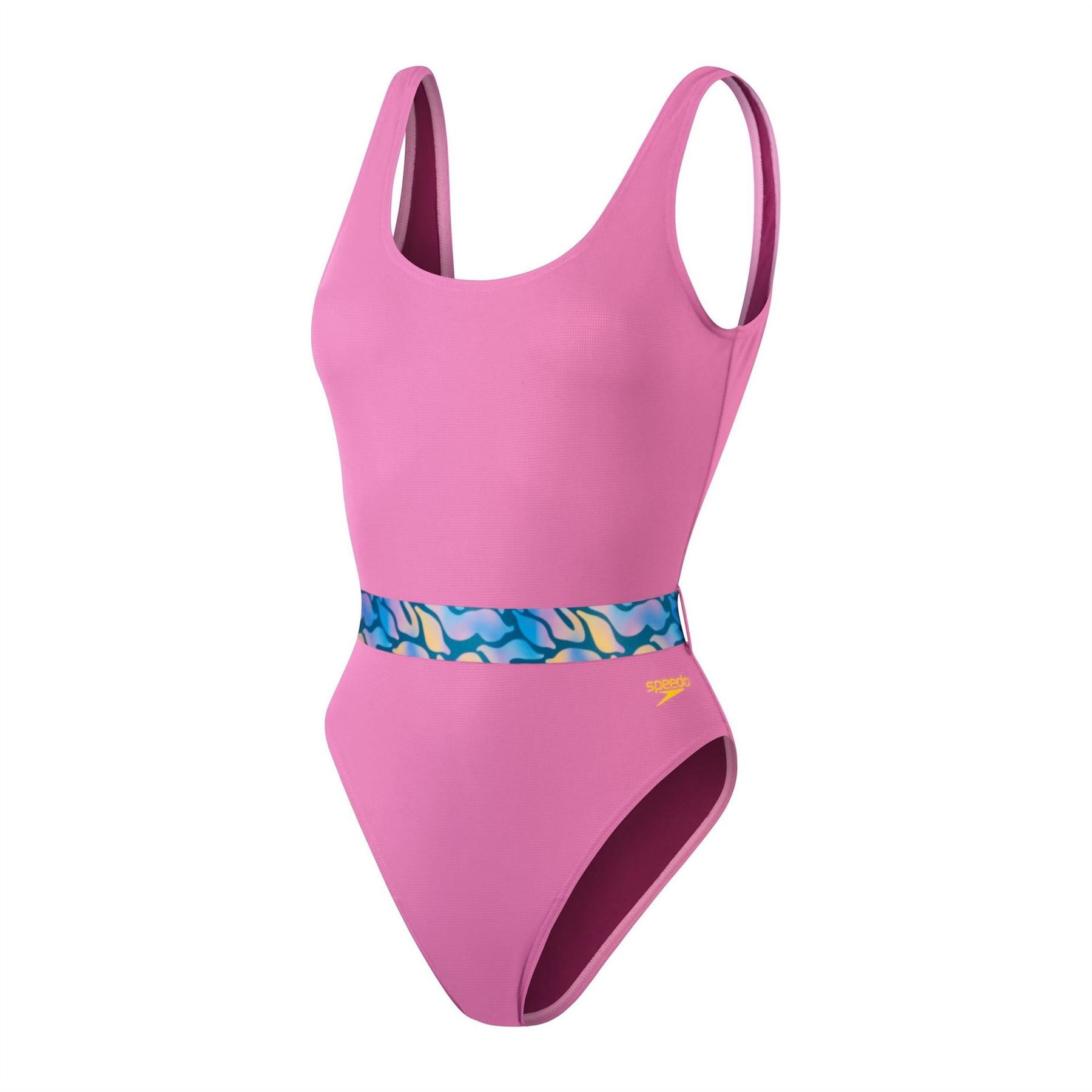 Speedo Belted Deep U Back Abstract Patterned Swimsuit – Lovell Sports