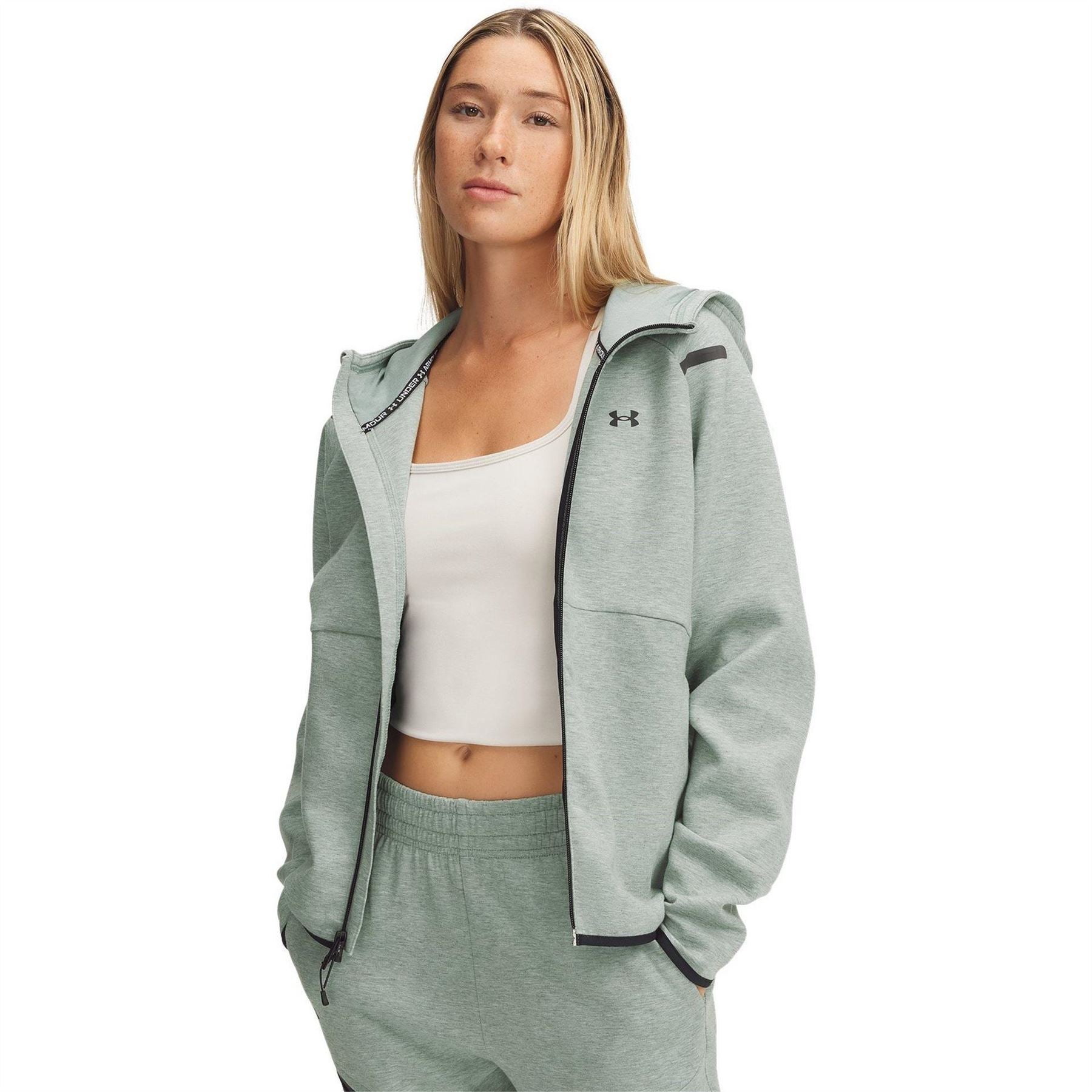 Under Armour Unst Heathered Patterned Hooded Full Zipper Sweat Jacket ...