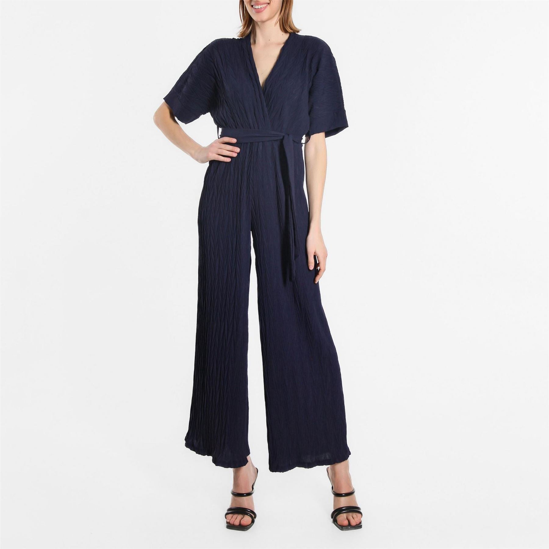 Be You Tall Balloon V-Neck Short Sleeve Wrap Jumpsuit – Lovell Sports