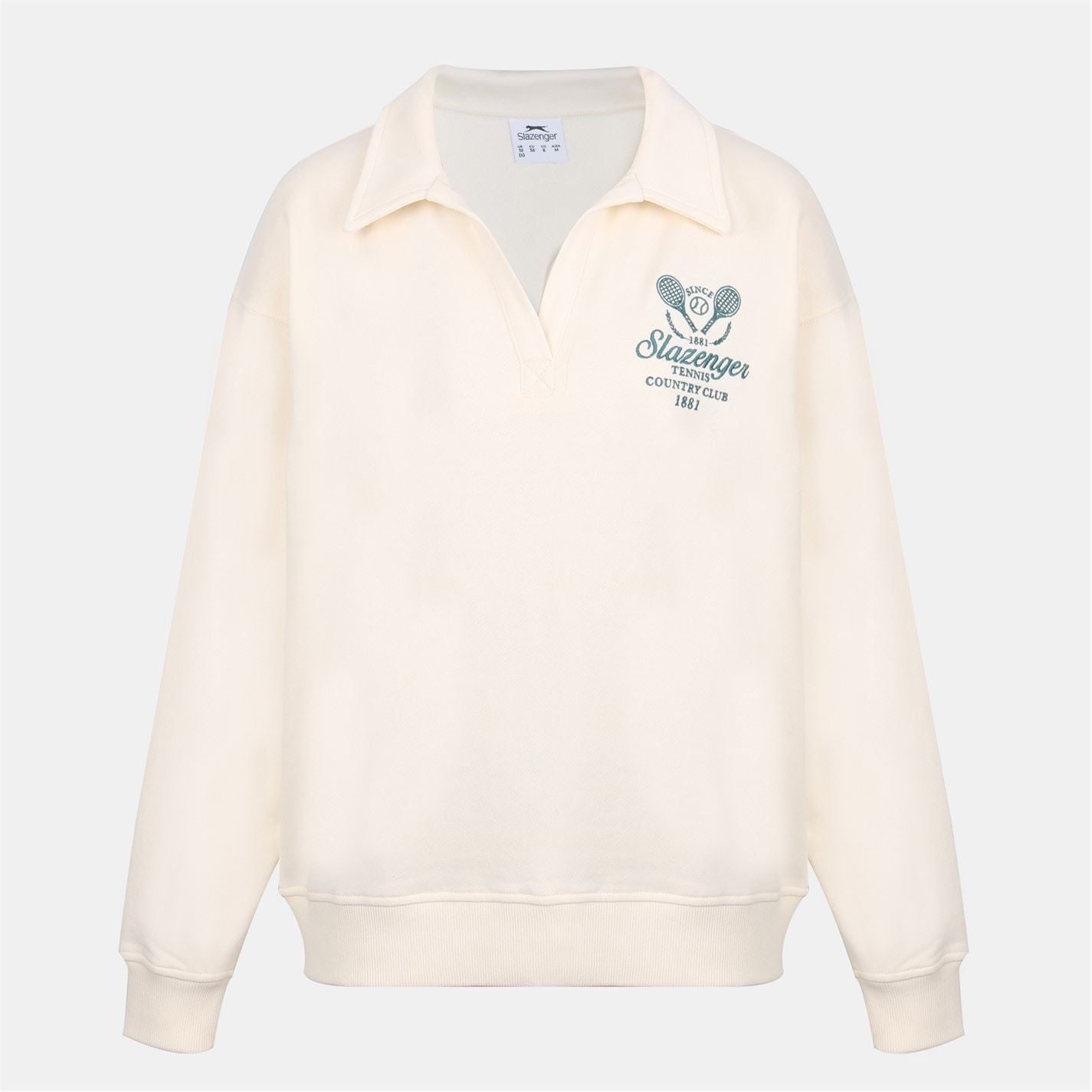 Slazenger Tennis Embroidered Relaxed Fit Drop Shoulder Long Sleeve Swe ...
